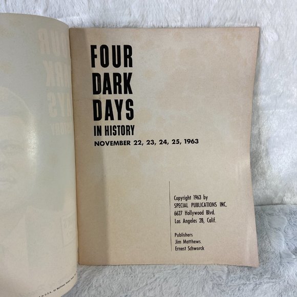 Vintage | Accents | Four Dark Days In History President John F Kennedy ...